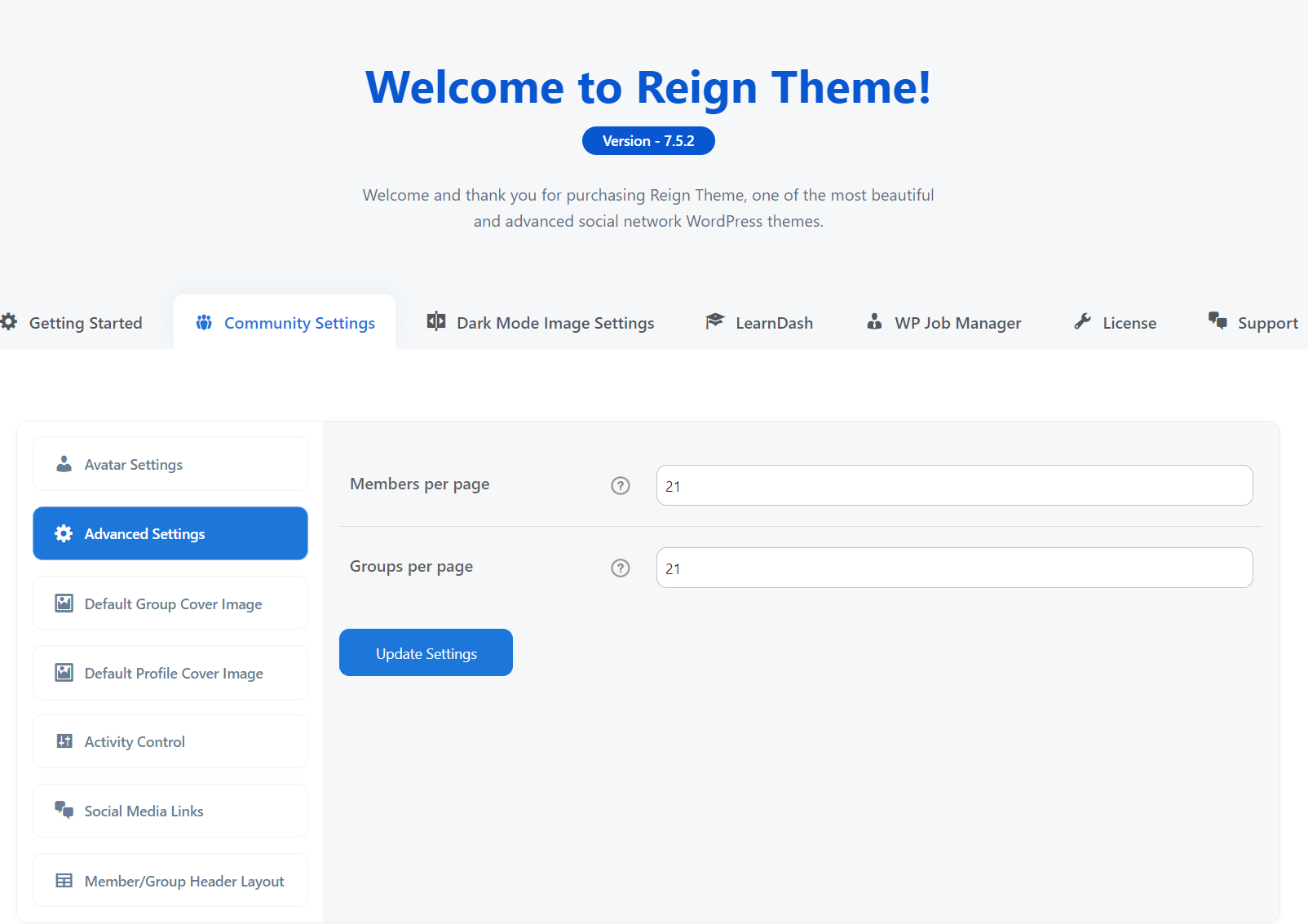 Advanced Settings - Wbcom Designs Docs