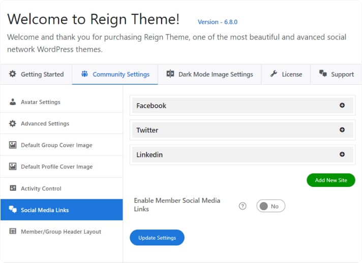 Reign Theme Setting Social Media Links Wbcom Designs - Theme & Plugin Docs Reign Theme Setting Social Media Links Wbcom Designs - Theme & Plugin Docs