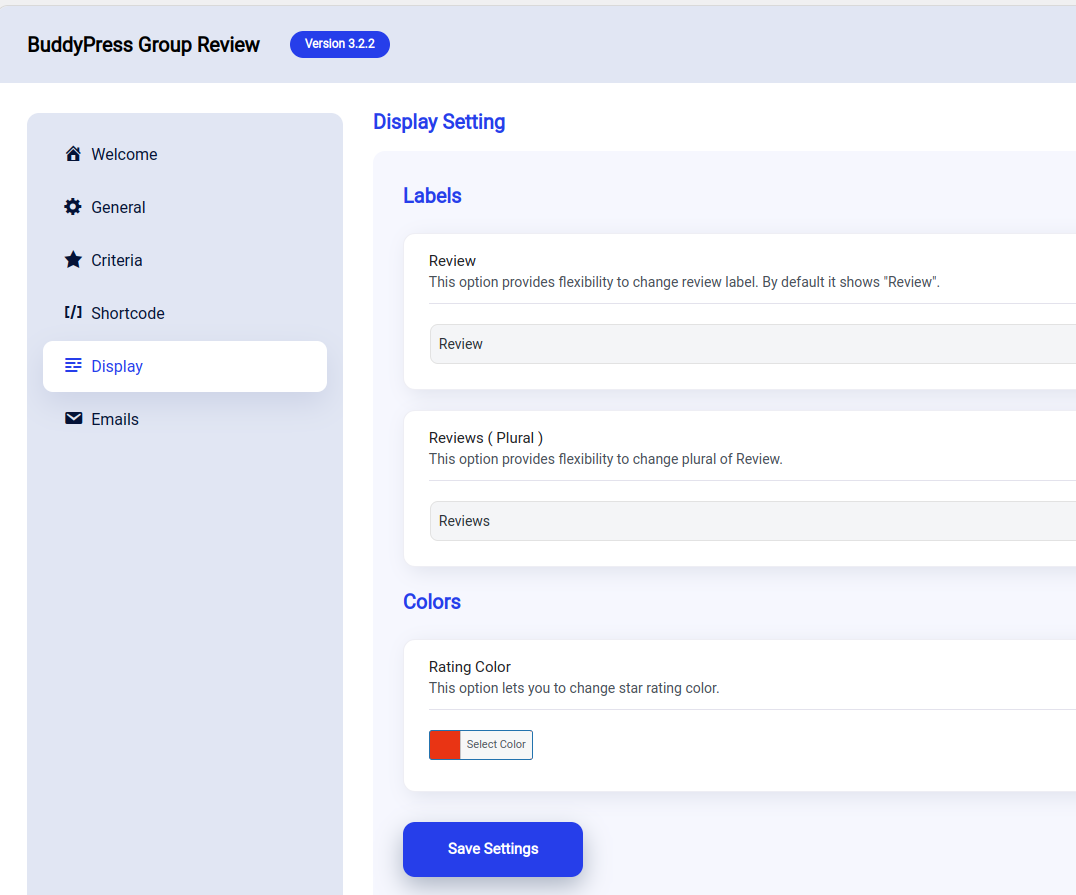 Can I change the group review label and rating color to be displayed on ...