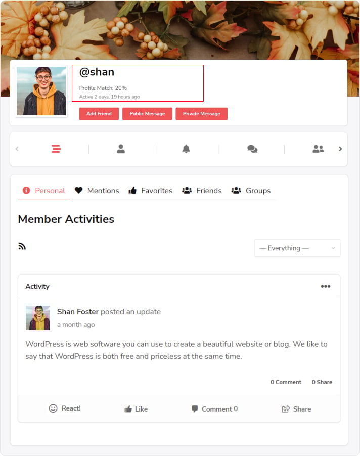 How profile matching criteria works? - Wbcom Designs Docs