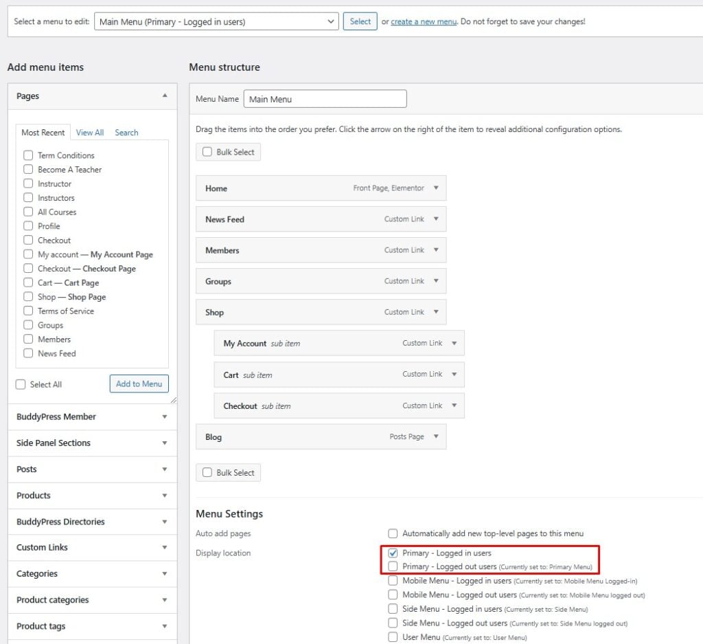Primary Menu - Wbcom Designs Docs