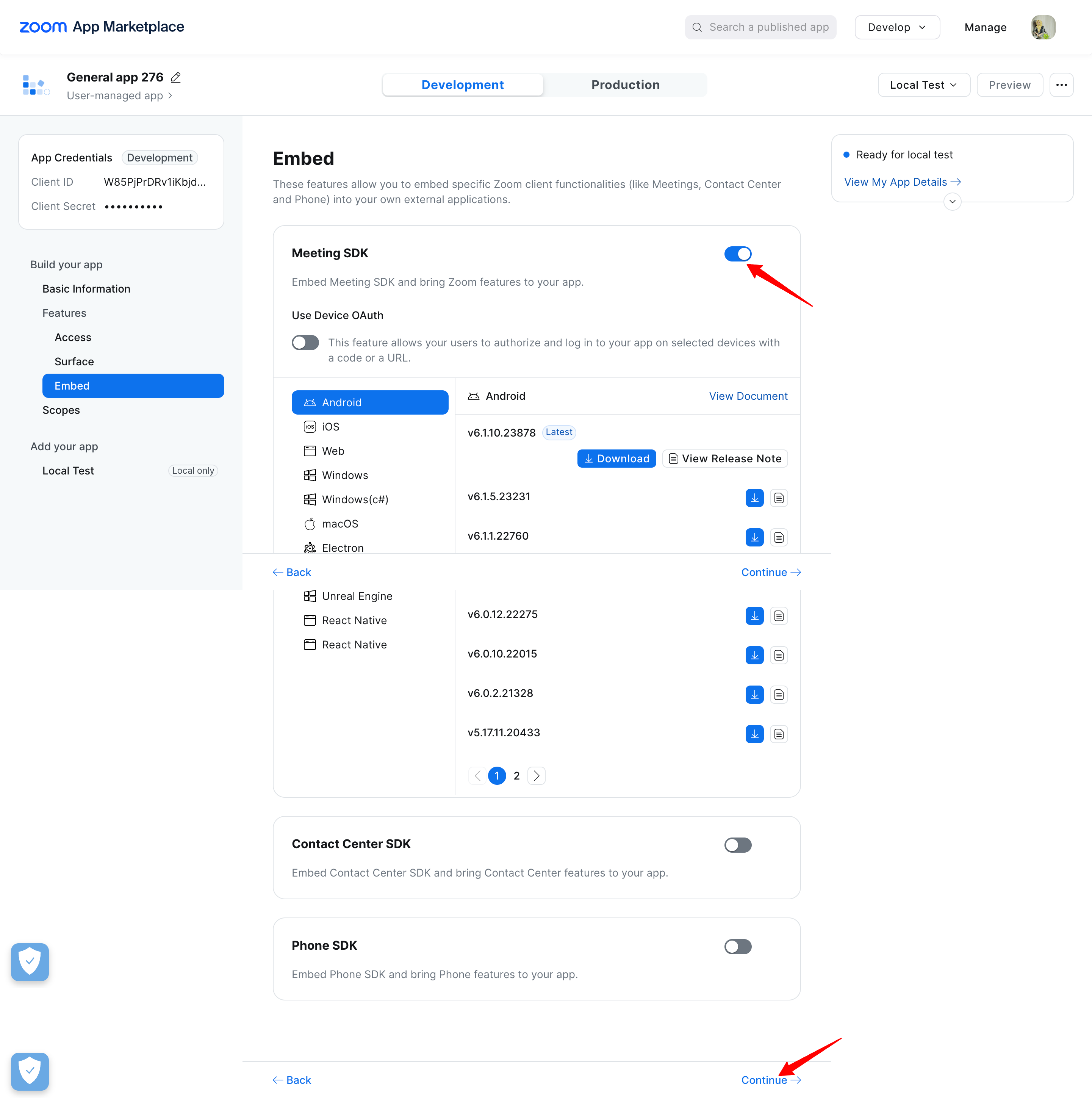 Setup SDK App - Wbcom Designs Docs
