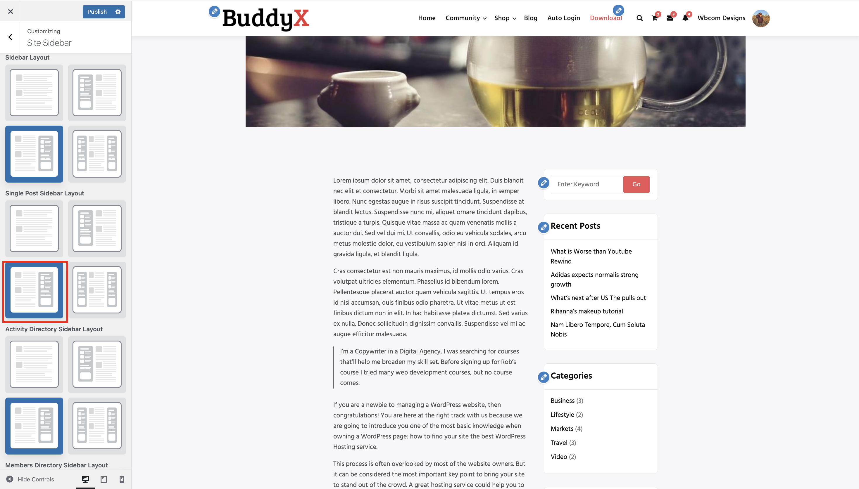 Site Sidebar - Wbcom Designs Docs