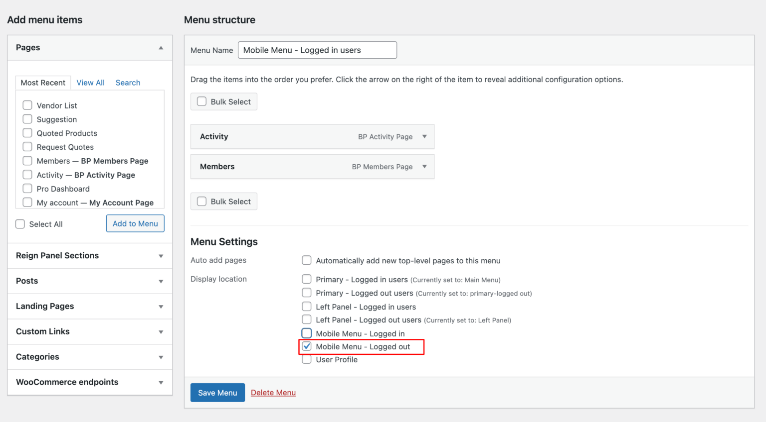 Mobile Menu - Wbcom Designs Docs