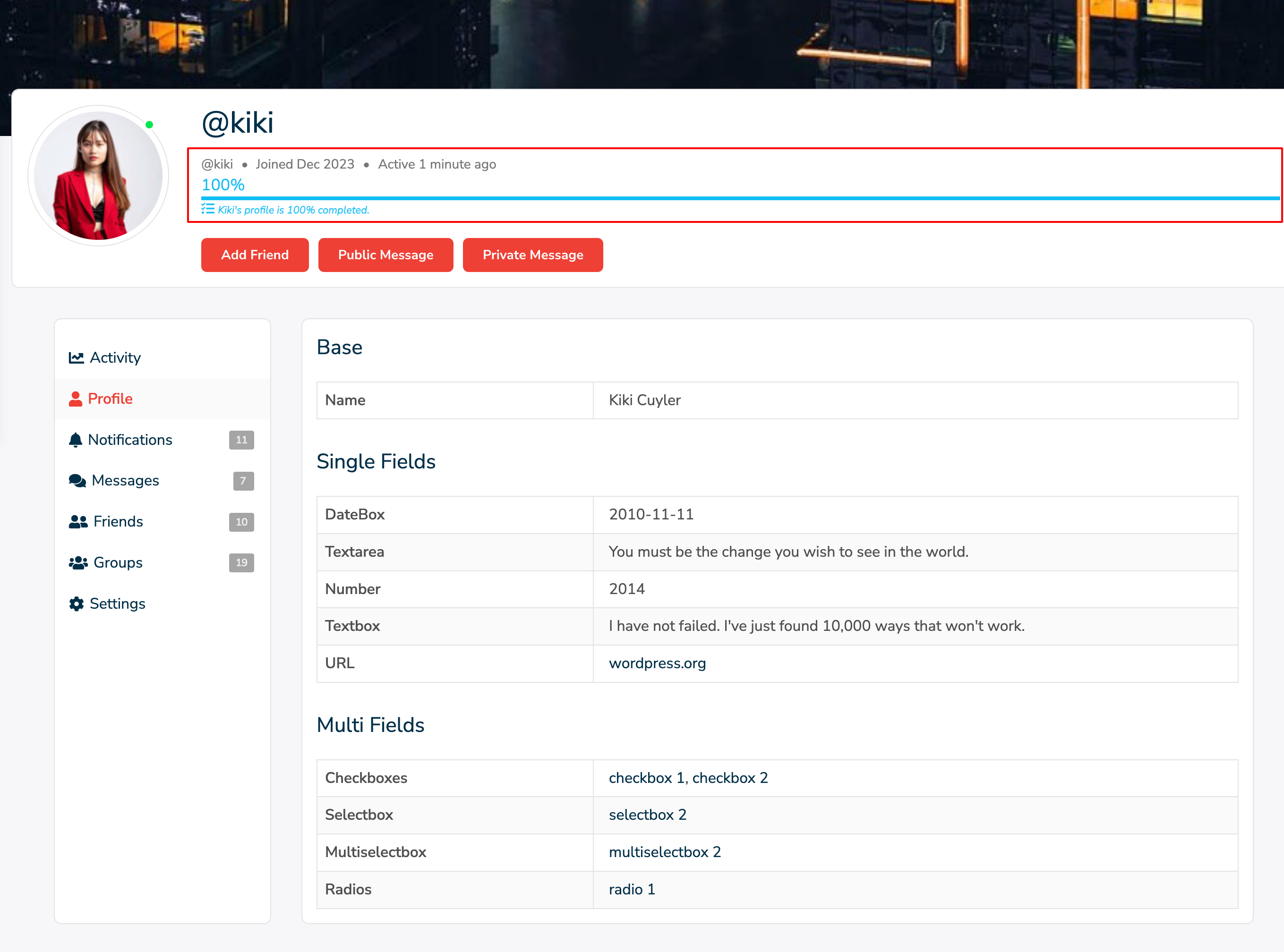 Profile progress - Wbcom Designs - Theme & Plugin Docs