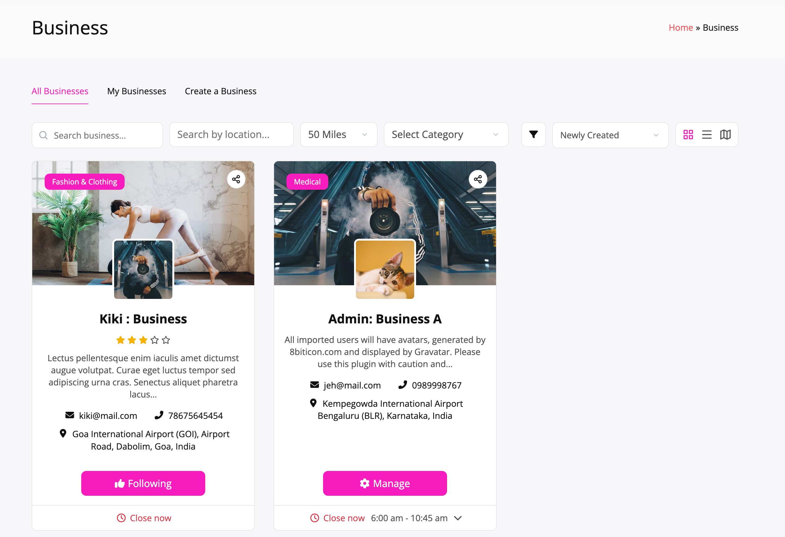 Business View - BuddyPress Business Profile - Wbcom Designs Docs