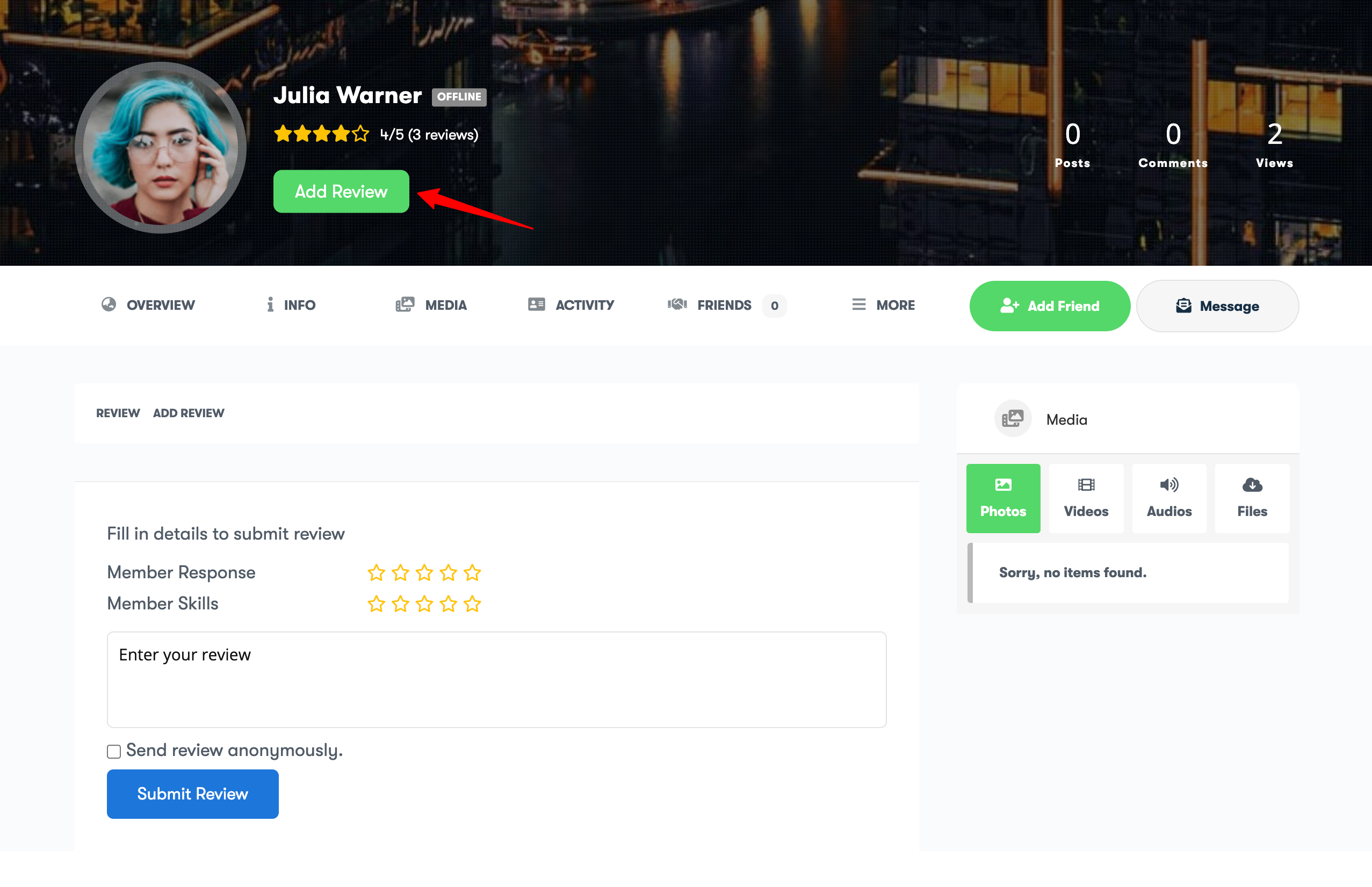 Compatibility with Youzify - BuddyPress Member Review - Wbcom Designs Docs