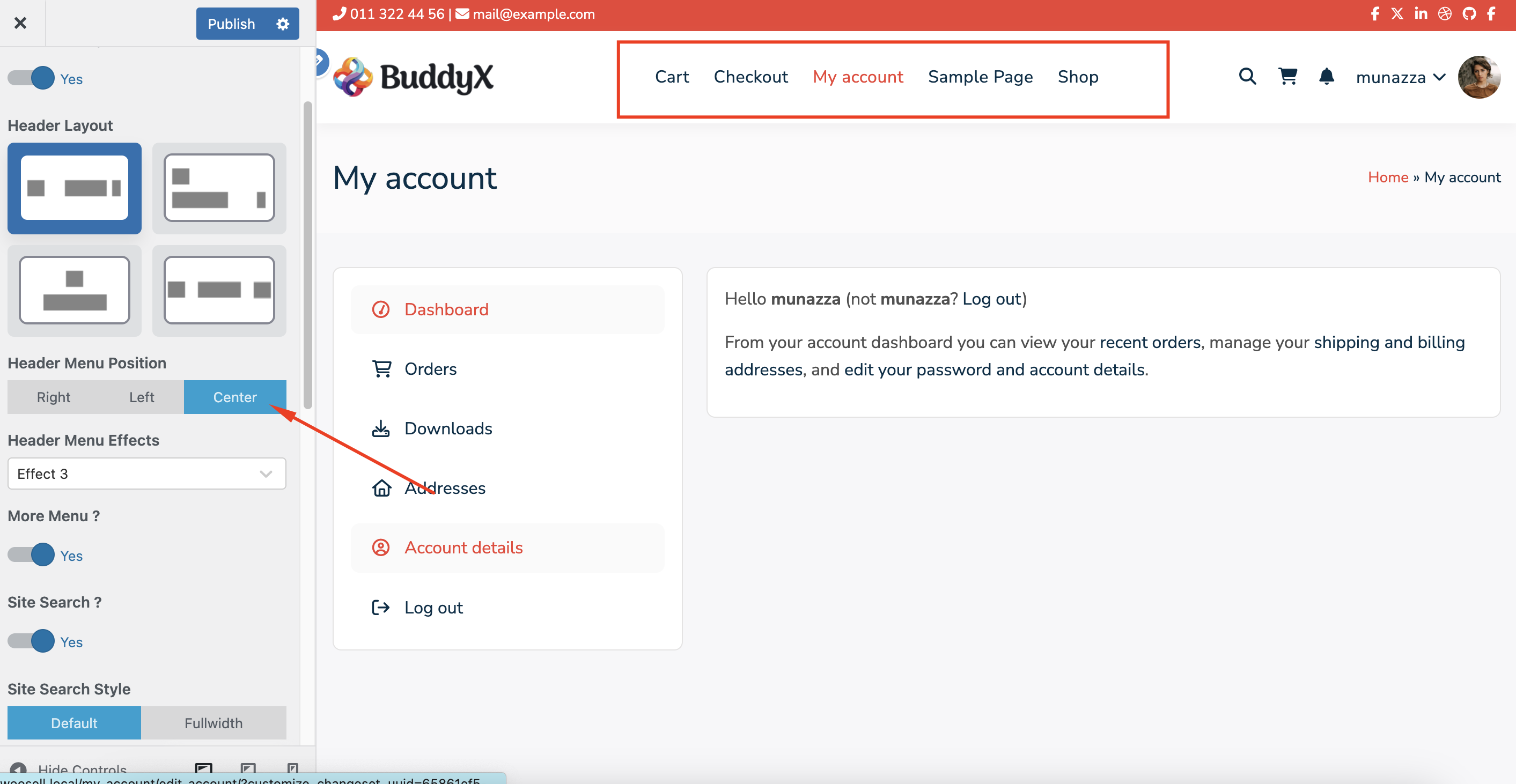 Header Menu Position - Wbcom Designs Docs