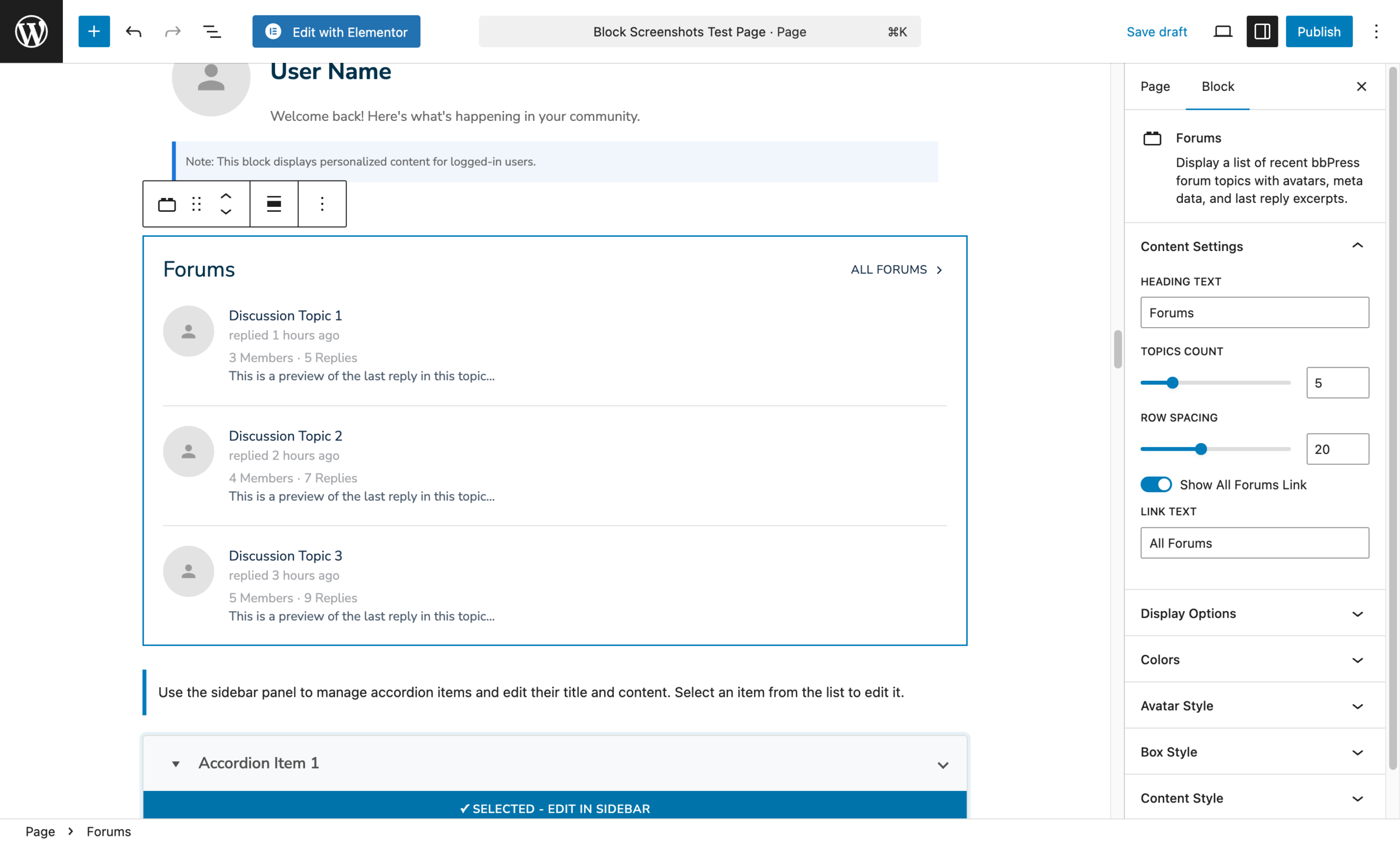 Blocks Overview - Wbcom Designs Docs